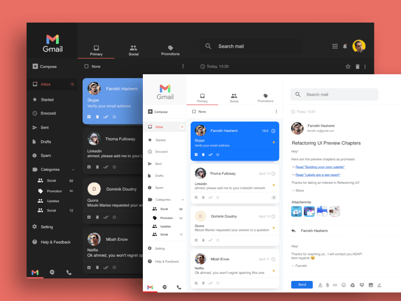 Gmail Redesign Concept Sketch freebie - Download free resource for ...